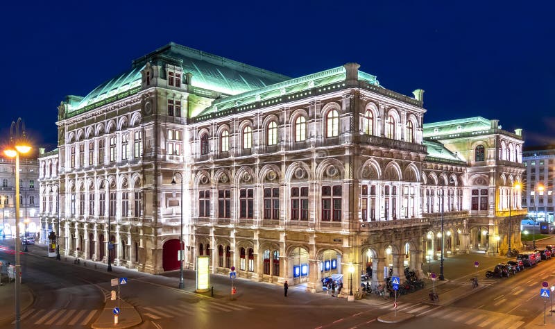 Vienna State Opera at Night, Austria Stock Photo - Image of austrian ...