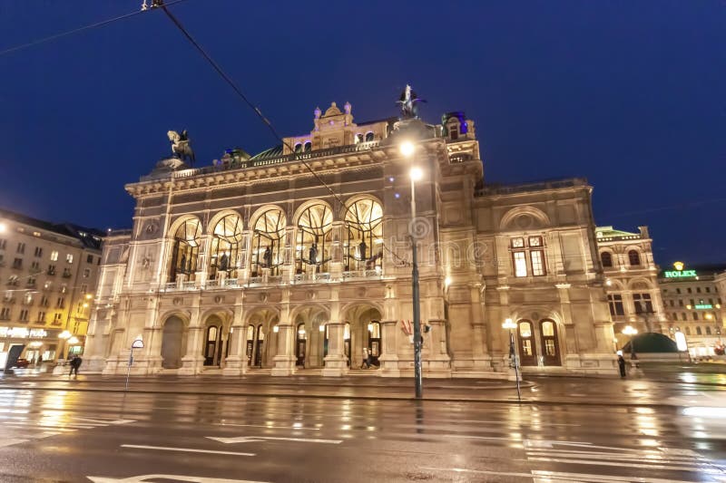 Vienna State Opera at Night, Vienna, Austria Editorial Image - Image of ...