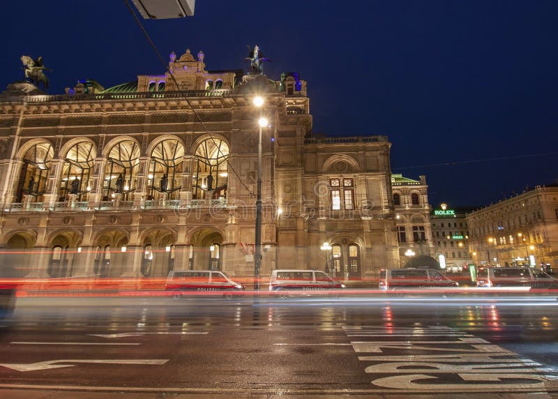 Vienna State Opera at Night, Vienna, Austria Editorial Stock Photo ...