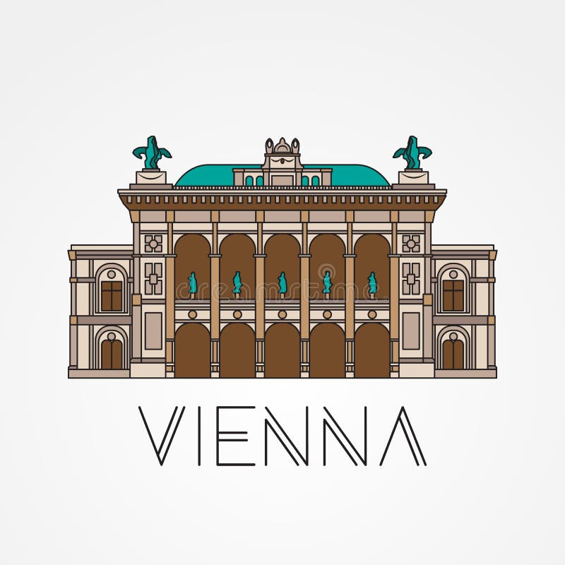 Vienna State Opera - the Symbol of Austria. Stock Vector - Illustration ...