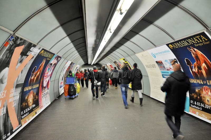 Vienna subway station editorial photography. Image of transportation ...