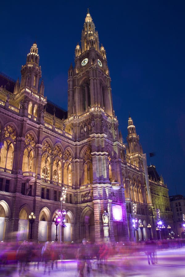Vienna - Town-hall in Winter Stock Photo - Image of light, tower: 13057566
