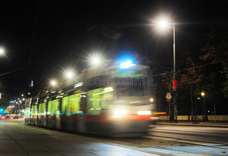 Vienna tram stock image. Image of motion, lamp, exposure - 27070149