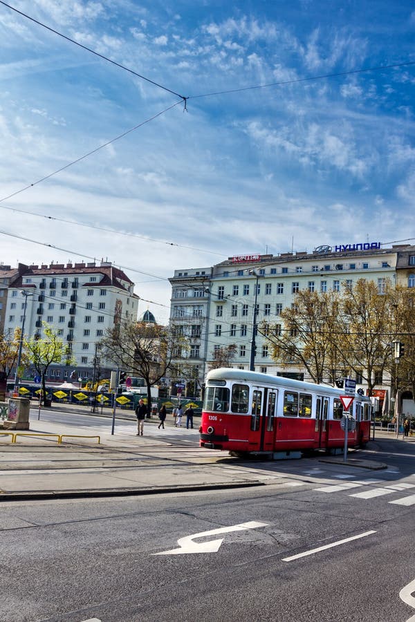 Vienna tram editorial stock image. Image of public, neighbourhood ...