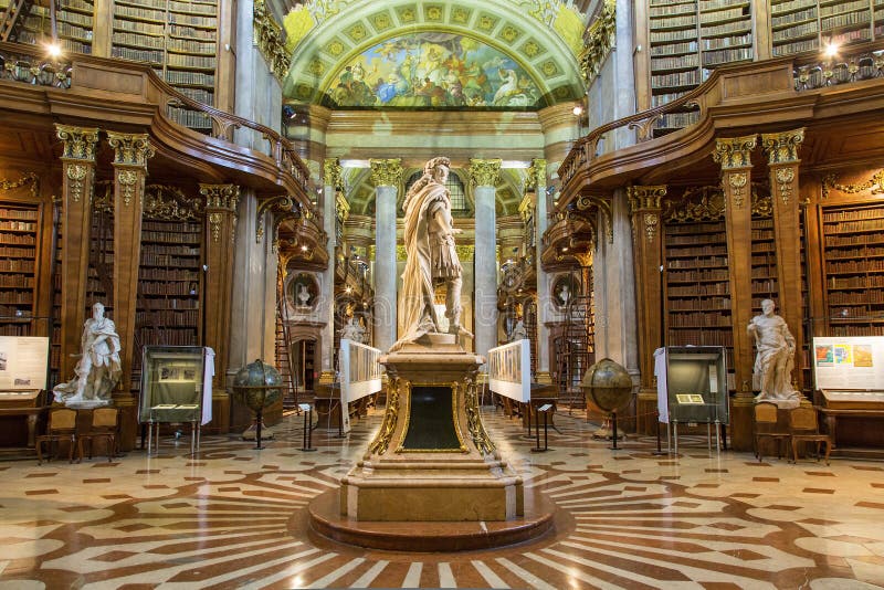 Vienna, View of National Library Stock Image - Image of destinations ...