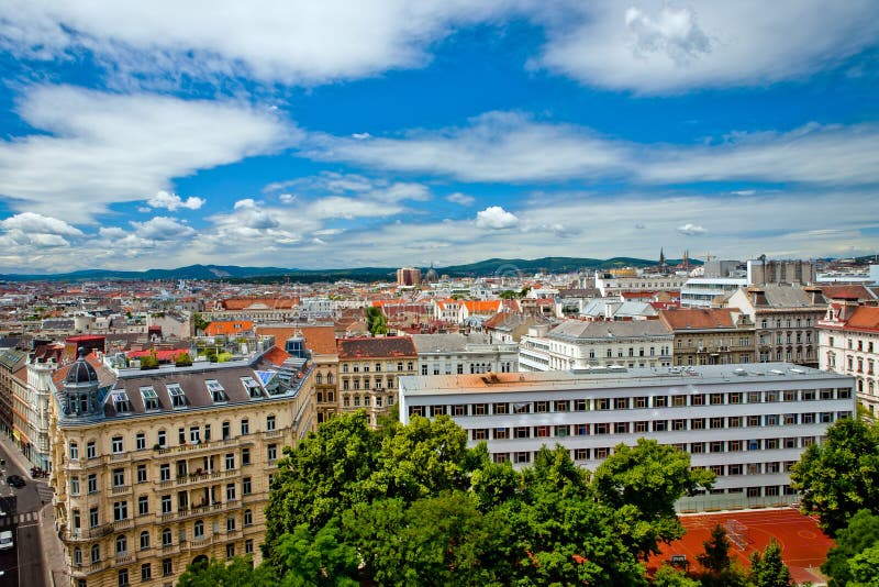 Vienna view from the roof stock photo. Image of buildings - 21205820