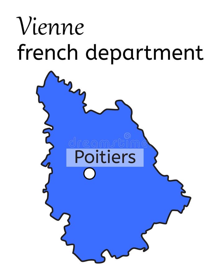 Vienne French Department Map Stock Vector - Illustration of vector ...