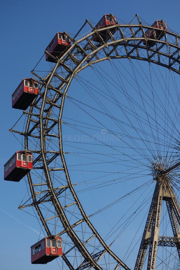 Viennese Giant Wheel in the Prater Park Stock Image - Image of gondola ...