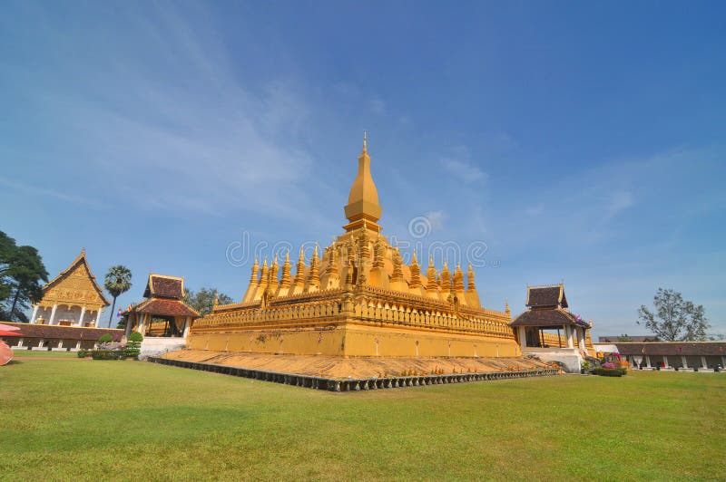 Vientiane Pha that Luang Temple, Laos Stock Photo - Image of gold ...