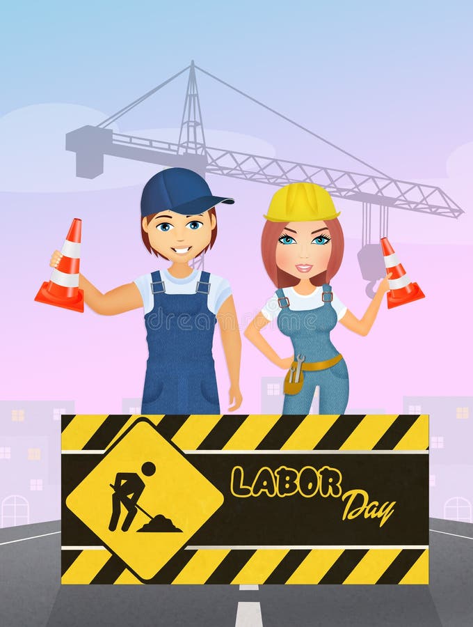 Vier Het Kenteken Van De Arbeidsdag Met Rood Lint Vector Illustratie ...