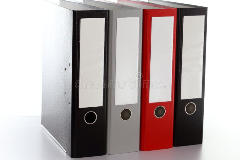 Vier Ordner Mit Papier. Ordnerstapel Vektor Abbildung - Illustration ...