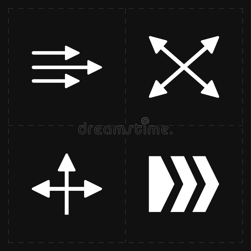 Vier flache moderne Pfeile vektor abbildung. Illustration von ...