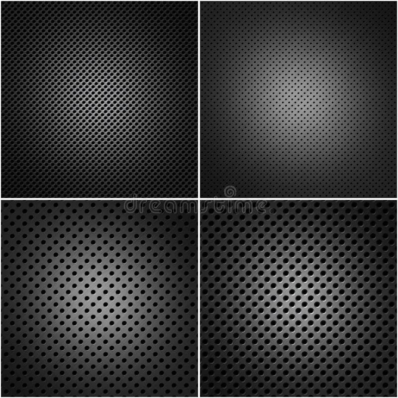 Vier Perforierte Metallplatten Stock Abbildung - Illustration von ...