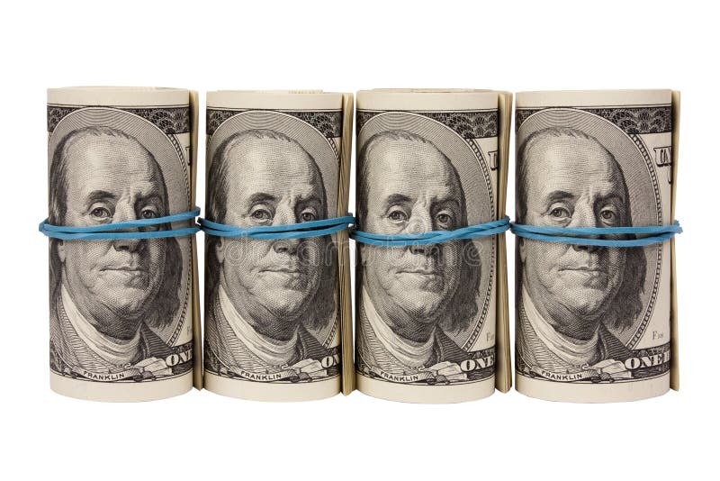Vier Rollen Geld stockfoto. Bild von rollen, vier, geld - 46038178
