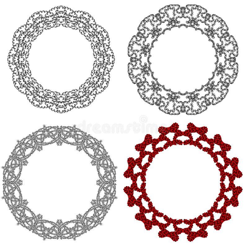 Vier ronde kaders stock illustratie. Illustration of kaders - 36633909