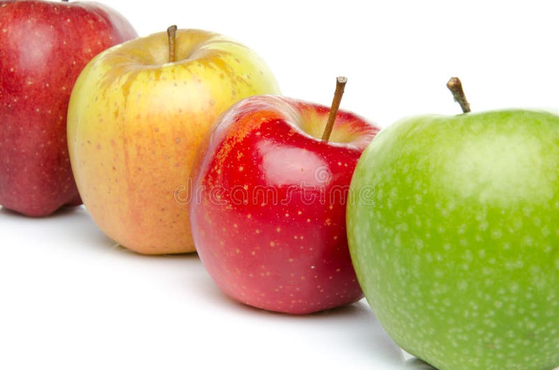Vier soorten appel stock foto. Image of diëet, voeding - 40861406