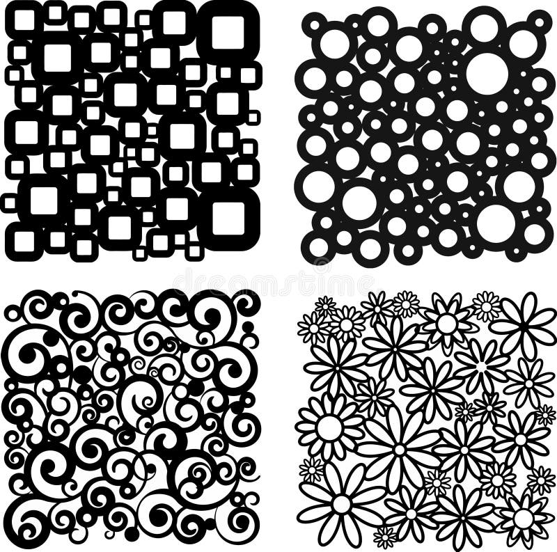 Vier verschiedene Muster stock abbildung. Illustration von frech - 11450990