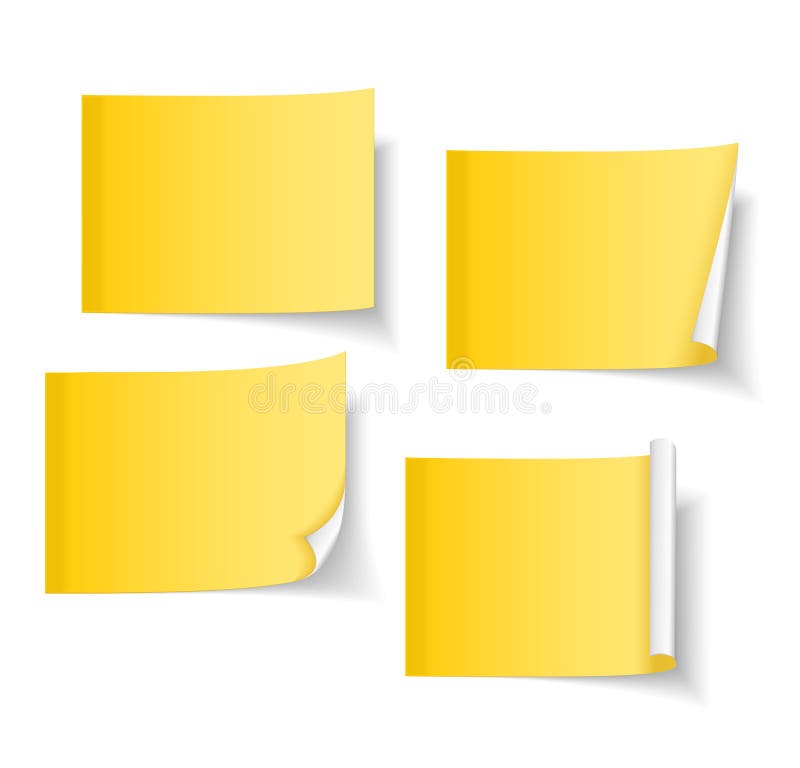 De Gele Nota's Van De Post-it Vector Illustratie - Illustration of ...