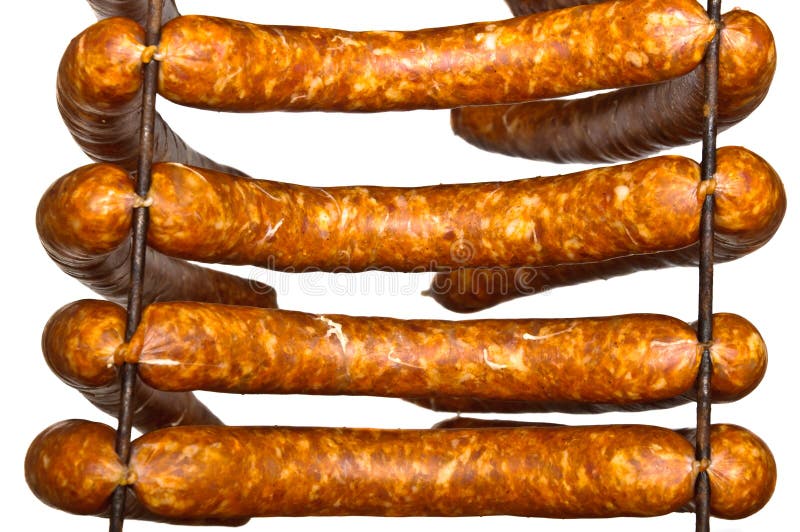 Vier Worsten Klaar Te Roken Stock Foto - Image of gastronomisch, bruin ...