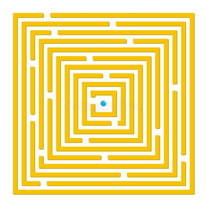 Een Vierkant Labyrint Verzamel Alle Geometrische Vormen En Vind Een ...