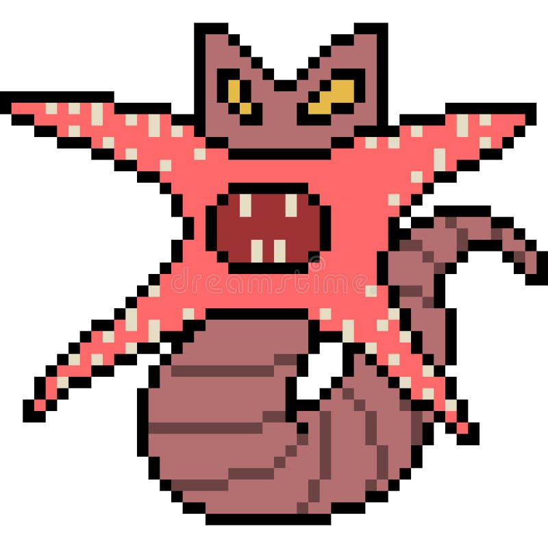 Vierme Vector Pixel Art Monstru Stock Vector - Ilustrare din urât ...