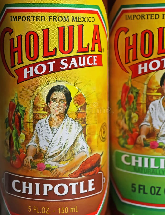 Closeup Of Mexican Cholula Hot Chipotle Sauce Bottle Label Editorial Photo Image Of Mexican