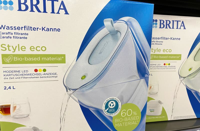 Closeup of Boxes Brita Drink Water Filter Jug for Decalcification ...