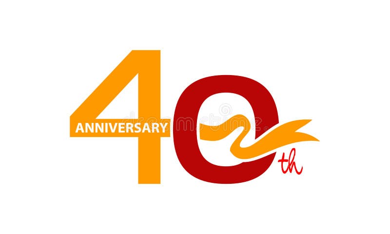 Vierzig Jahre Geschenkbox-Band- Vektor Abbildung - Illustration von ...