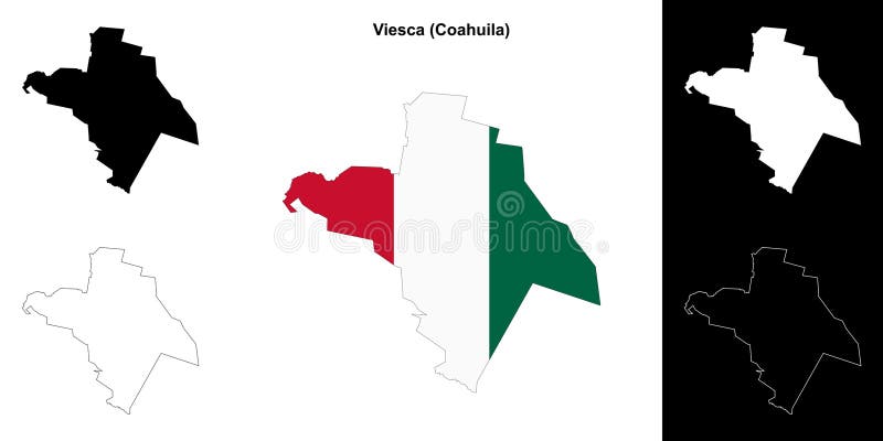 Viesca outline map stock vector. Illustration of shape - 375810258