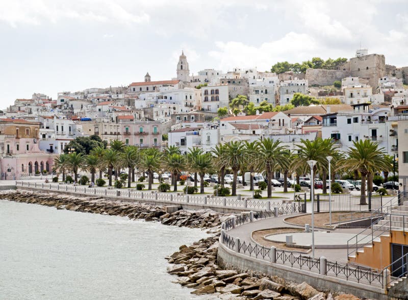 Vieste view, Apulia, Italy stock image. Image of cliffs - 6193895