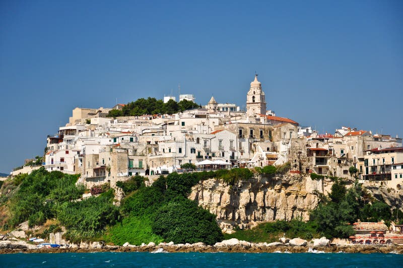 White Rocks at Vieste, Italy Stock Photo - Image of tourism, scenery ...