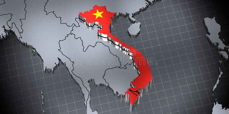 Vietnam Borders. Administrative Stock Illustration - Illustration of ...