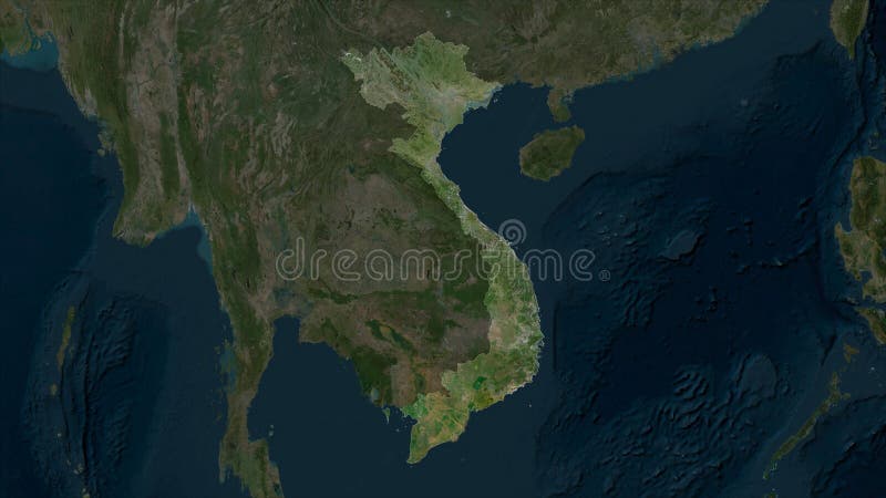 Vietnam Highlighted. High-res Satellite Stock Illustration ...