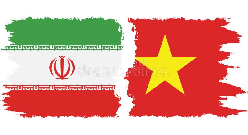 Vietnam and Iran Grunge Flags Connection Vector Stock Vector ...