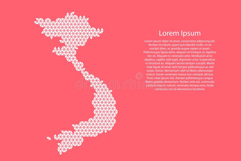 Vietnam Map Abstract Schematic from White Triangles Repeating Pattern ...