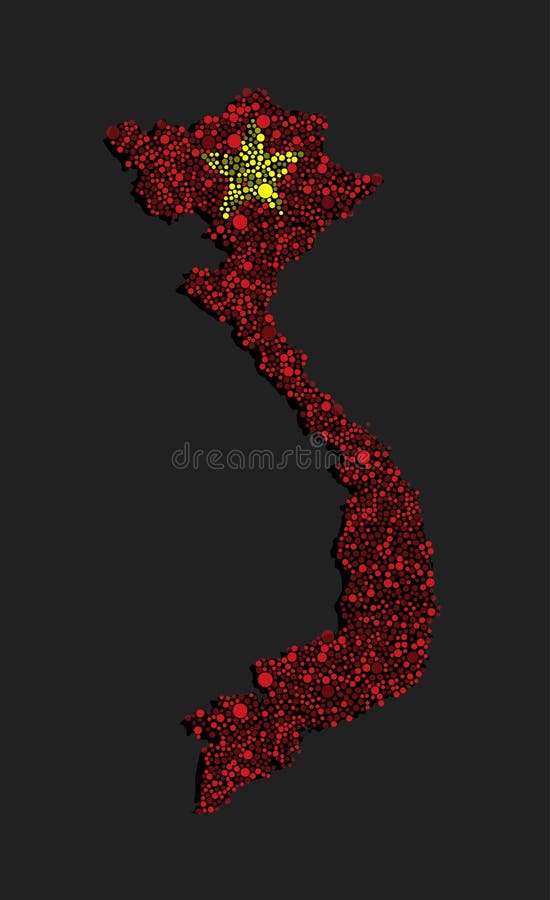 Vietnam - Map Made of Colorful Dots, Flag Country Stock Vector ...