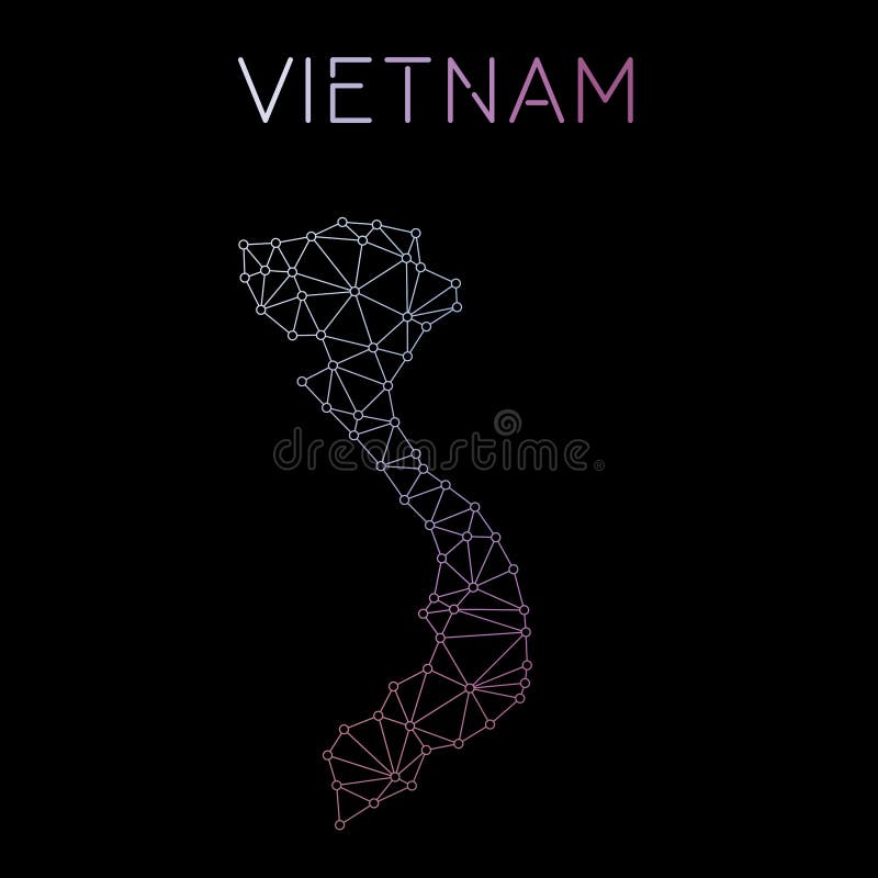 Vietnam network map. stock vector. Illustration of gradient - 92820796