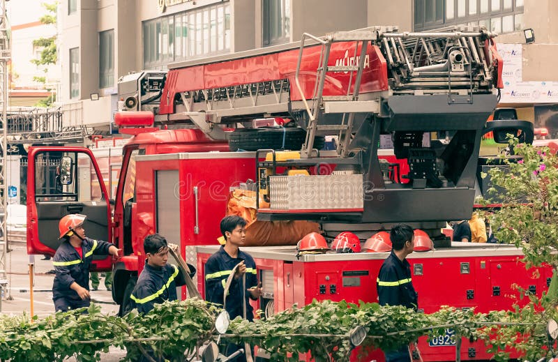 Vietnam, Nha Trang - September 24, 2023: a Fire Engine Stands in a ...