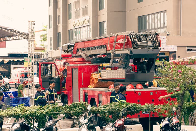Vietnam, Nha Trang - September 24, 2023: a Fire Engine Stands in a ...