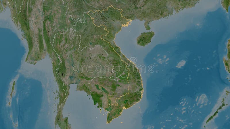 Vietnam - Overview. Satellite Stock Illustration - Illustration of ...