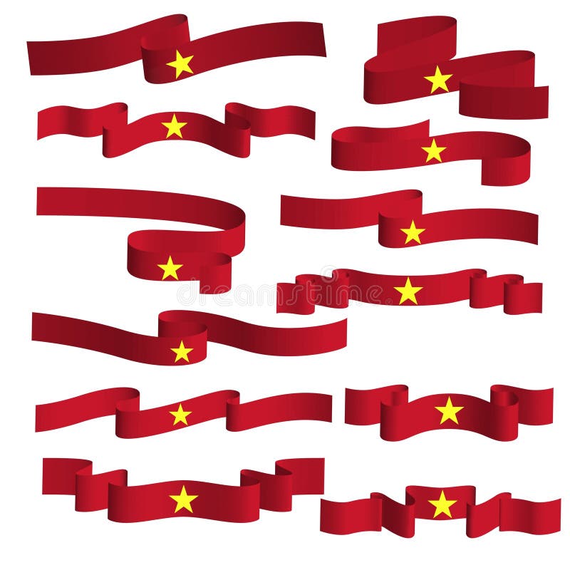 Vietnam Ribbon Flag Vector Element Stock Vector - Illustration of ...