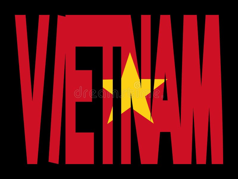 Vietnam text with flag stock vector. Illustration of realm - 4255105