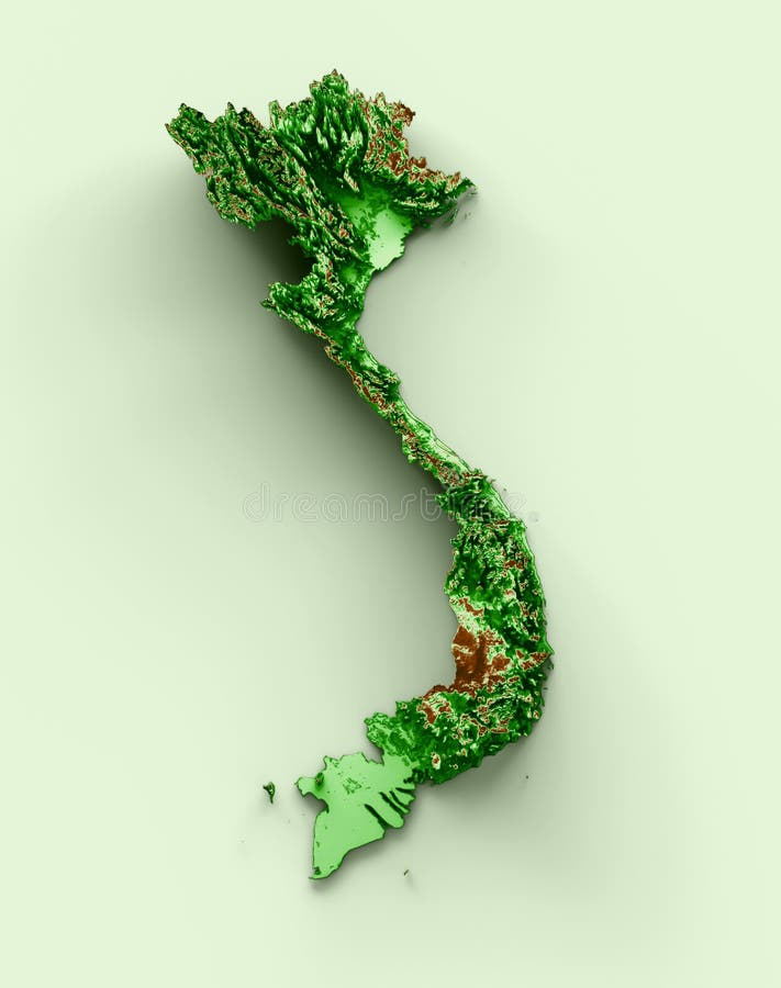 Vietnam Topographic Map 3d Realistic Map Color 3d Illustration Stock ...