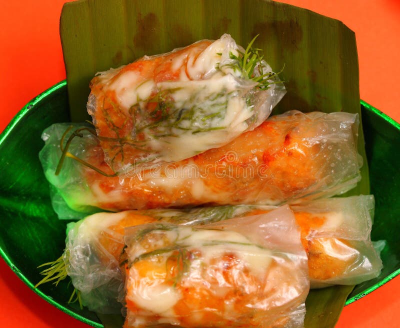 Vietnam wafer spring rolls stock image. Image of plate - 53808081