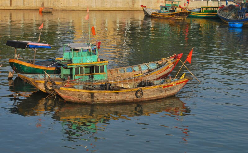 Vietnamese boats stock photo. Image of haven, flag, fishing - 17646258