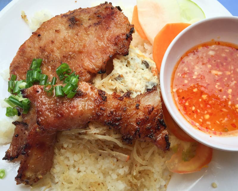 Vietnamese Broken Rice or Com Tam Stock Photo - Image of beef, grill ...