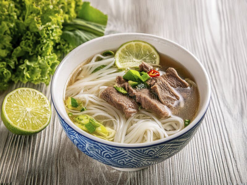 Vietnamese Dishes: Pho, a Bowl of Pho Isolated on White Background ...