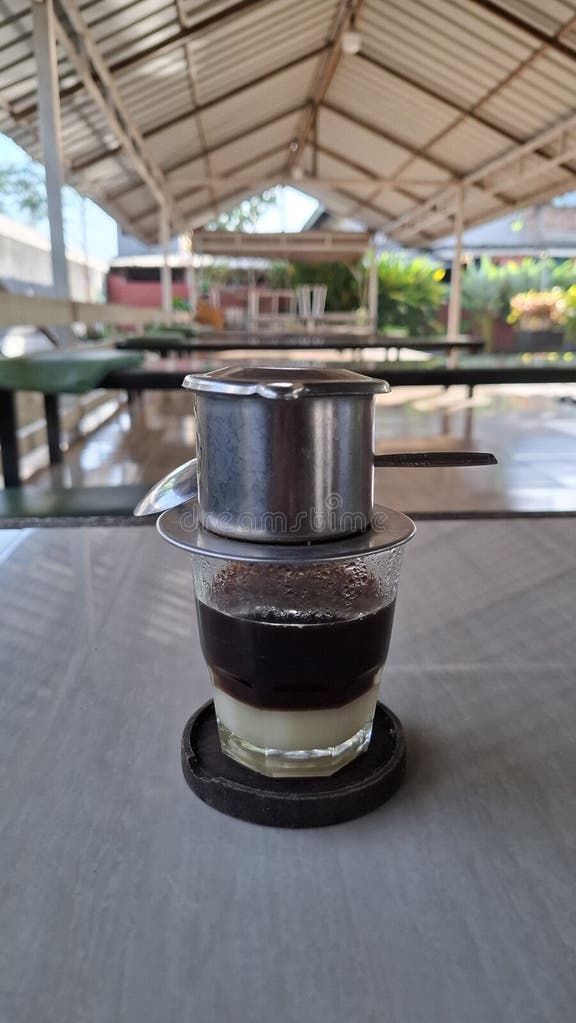 Vietnamese Drip Coffee in Progress on a Peaceful Morning Stock Photo ...