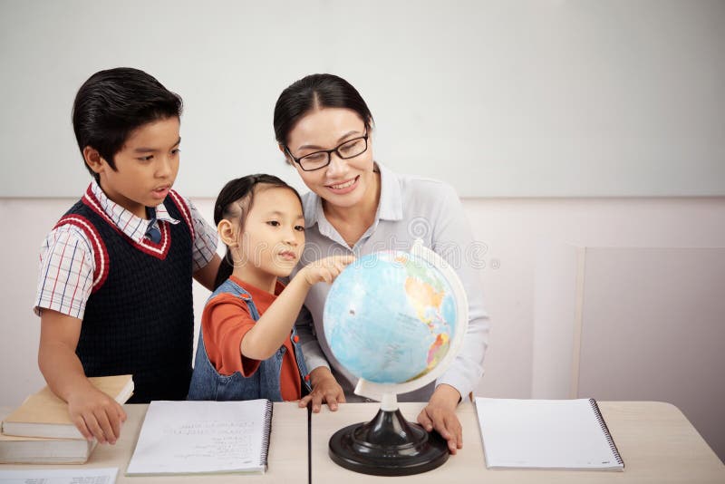 Learning geography stock image. Image of showing, education - 119980895