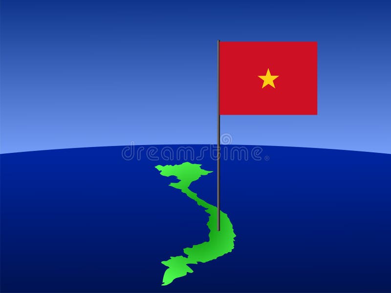 Map of Vietnam and Vietnamese Flag Stock Vector - Illustration of ...